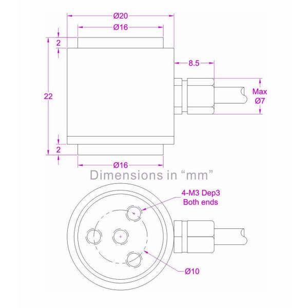 Quality Miniature Flange Load Cell Tension Compression Flange Mounted load cell for sale