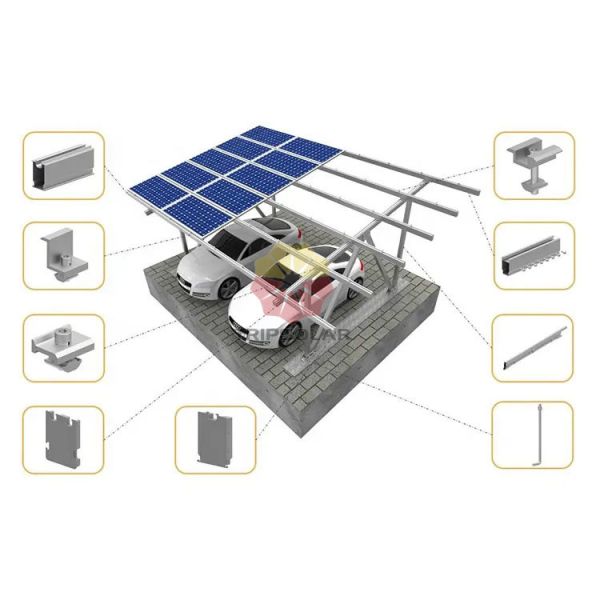 Quality Sliver or Customization AL6005-T5 Solar Carport with Panels Parking Racking for sale