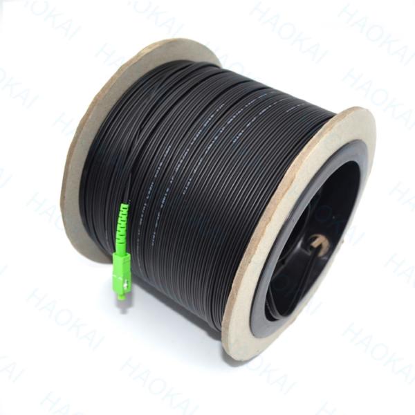 Quality Outdoor FTTH Patch Cord 2core Steel Wire Drop Fiber Optical Cable 2SC-2SC for sale