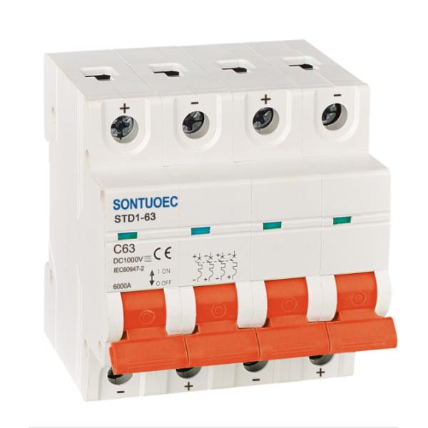 Quality 4 Pole Solar 1000VDC MCB Circuit Breaker for sale