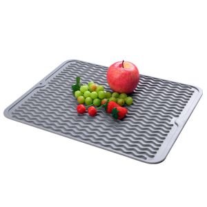 Quality Custom Eco-friendly Silicone Dish Drying Mat Heat Resistant Trivet for Kitchen for sale