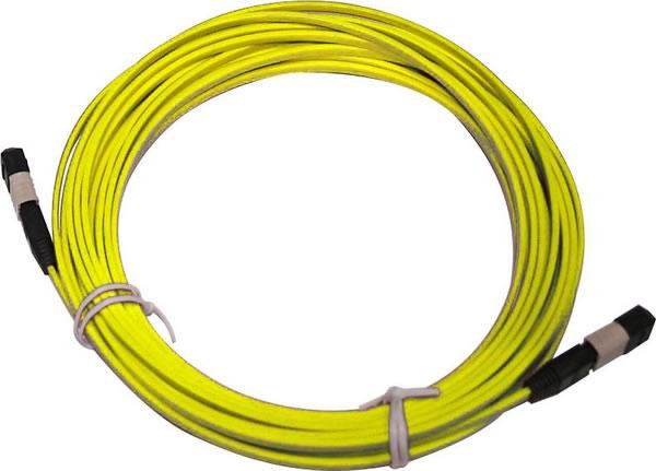 Quality MPO / MTP 8/12/24 cores UPC/APC/OM3 Yellow/Aqua Fiber Optic Patch Cord for sale