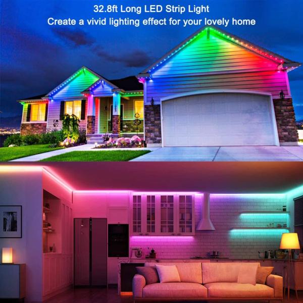 Quality 32 Ft Dimmable Cob LED Strip RGB Strip RF Music Synchronization for sale
