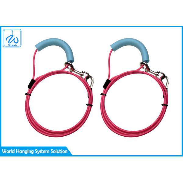 Quality PVC Coated Pet Tie Out Cable Sturdy Spiral Stake With Keychain / Soft Handgrip for sale
