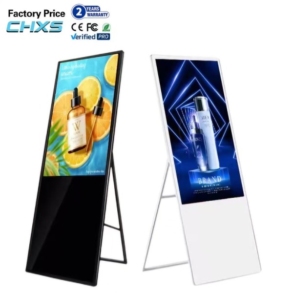 Quality CH Portable Mobile Digital Signage LCD Screen Advertising Display Foldable Portable Digital Poster for Shopping Mall/Store for sale