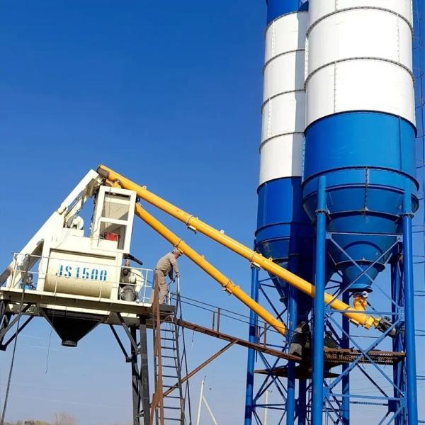 Quality HZS75 Mobile Concrete Mixing Plant Concrete Batching Systems 75m3/H Capacity for sale