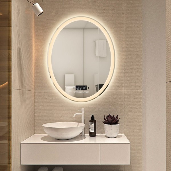 Quality Customized Touch Sensor Bathroom Mirror Wall Mounted Oval Backlit Bathroom for sale