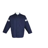 Quality 240GSM Reflective Work Jacket CVC 60% Cotton 40% Polyester Two Contrast Pockets for sale