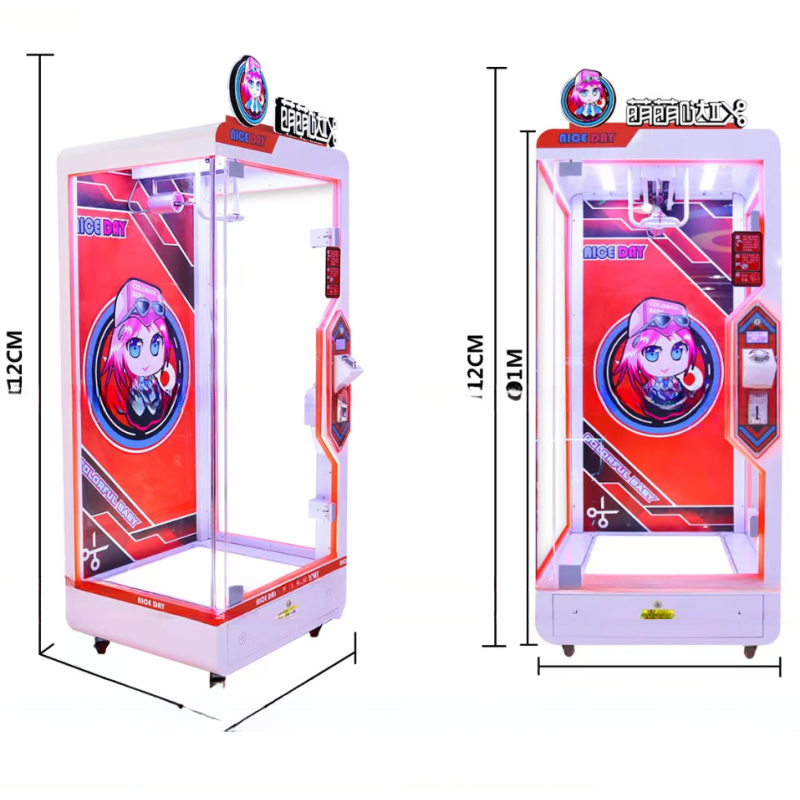 Game machine side view showing coin operation