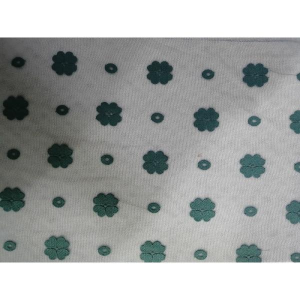 Quality Recycled AZO Free Women Dress Green Embroidered Lace Fabric for sale