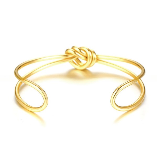 Quality Geometric Gold Cuff Bangle Bracelet Thin 18K Gold Plated Handmade For Women for sale