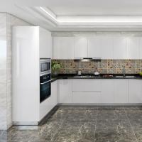 China Home Furniture Sintered Stone Kitchen Cabinet Wood Grain Design factory