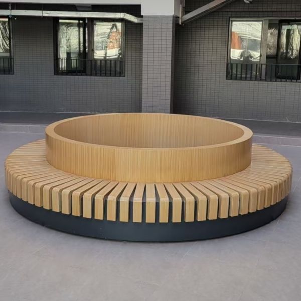 Quality Big Outdoor Durable Rustproof Garden Metal Planters With Round Stool For Commercial Landscaping for sale