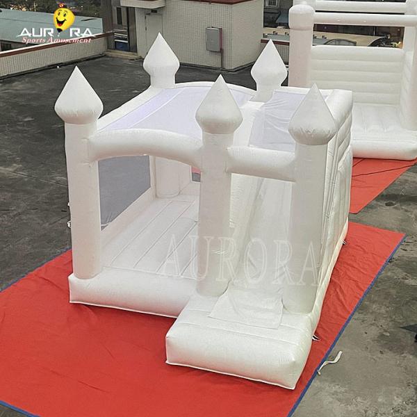 Quality Customized Inflatable Bouncy Castle With Slide Wedding White Bounce House for sale