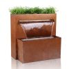 Quality Rectangle Corten Steel Fountain Sculpture Outdoor Garden Water Statues for sale