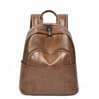 Quality Custom Outdoor Casual Ladies Backpack in PU Leather with Zipper Closure 37*29 for sale