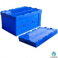 Quality 62L Folding Plastic Storage Crate , Plastic Collapsible Storage Boxes With Lids for sale