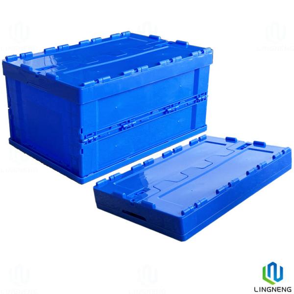 Quality 62L Folding Plastic Storage Crate , Plastic Collapsible Storage Boxes With Lids for sale