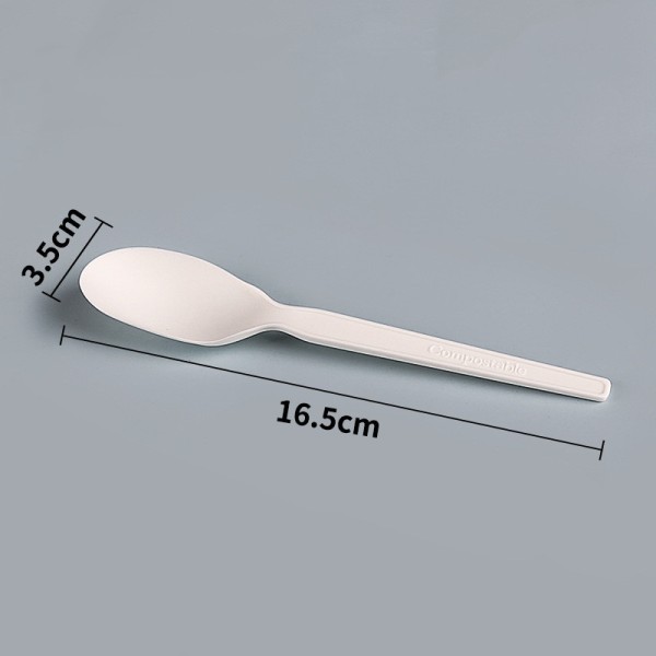 Quality Compostable Disposable PLA Bioplastic Spoons Bulk Utensils 5.7 Inch for sale