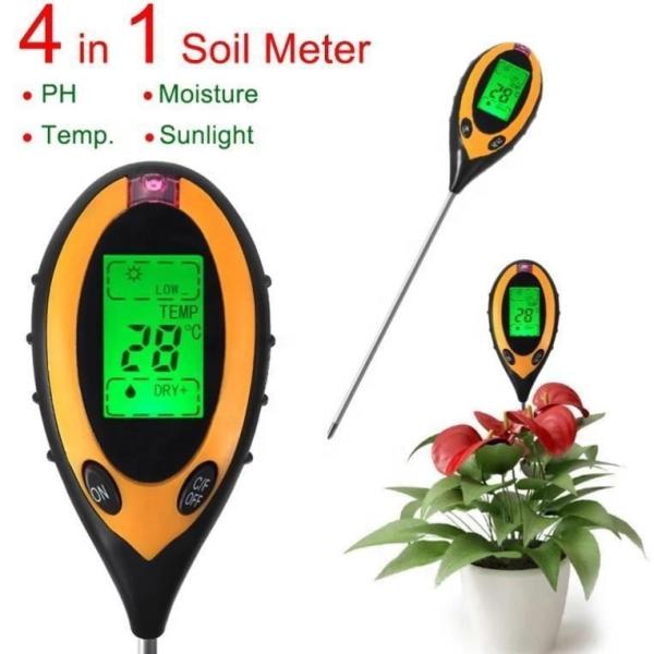 Quality Plastics and Stainless Metal 4-in-1 Soil Fertility Tester for Garden Farm Greenhouse for sale