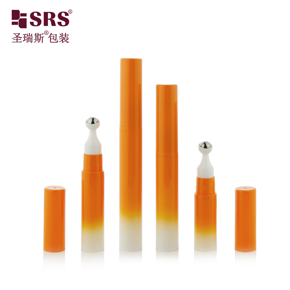 Quality A0031 5ml 10ml 12ml 15ml AS PP Airless Roller Steel Ball Bottle For Serum Gel for sale