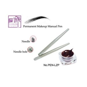 Quality Aluminum Eyebrow Manual Tattoo Pen with 15-Prong Curved Needles for sale