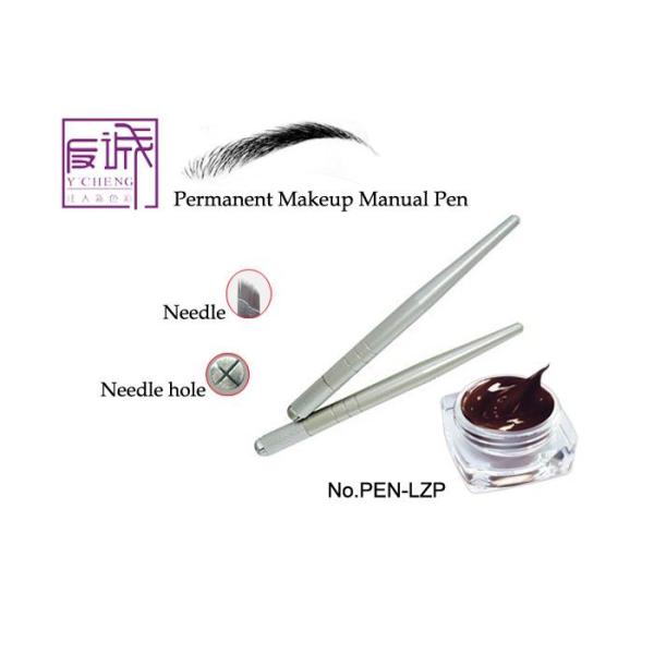 Quality Aluminum Eyebrow Manual Tattoo Pen with 15-Prong Curved Needles for sale