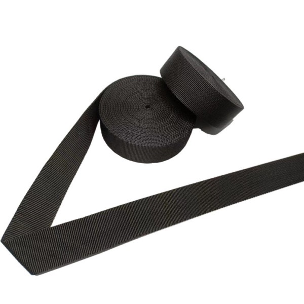 Quality Black Plain Weave PP Webbing Polypropylene Thick Webbing For Backpack Diy Belt for sale