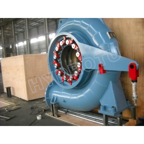 Quality 1500Kw Francis Water Turbine With Counter Weight Guide Vanes for sale