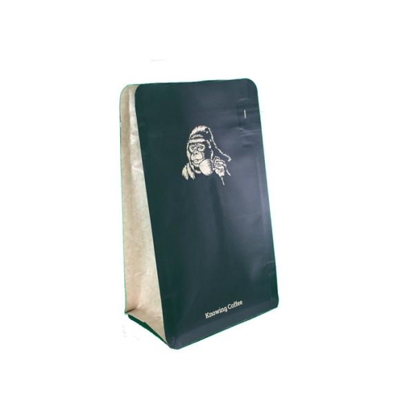 Quality Custom Printed Flat Bottom Side Gusset Bag , Green Tea / Coffee Bean Packaging Bags for sale