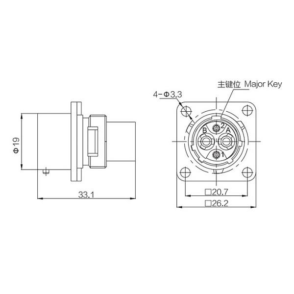 Quality 630V AC Power 24V DC Signal Transmission Cable Plug Socket Connector for sale