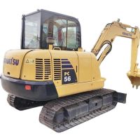 Quality 34.5KW Used Mini Komatsu Excavator PC56 With Original Hydraulic Valve for sale