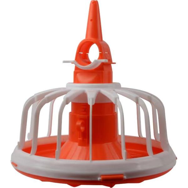 Quality Red Broiler Feed Pan Chicken Feeders And Drinkers Stainless Steel for sale