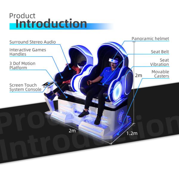 Quality YHY 9D Virtual Gaming Chair 2.5KW Double Egg VR Motion Simulator Chair for sale