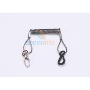 Quality Security Vinyl Coated Plastic Coil Lanyard With Custom Metal / Plastic Clips for sale