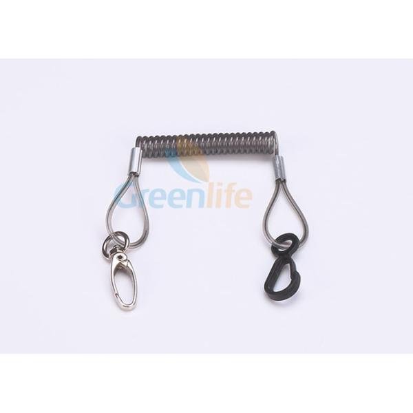 Quality Security Vinyl Coated Plastic Coil Lanyard With Custom Metal / Plastic Clips for sale