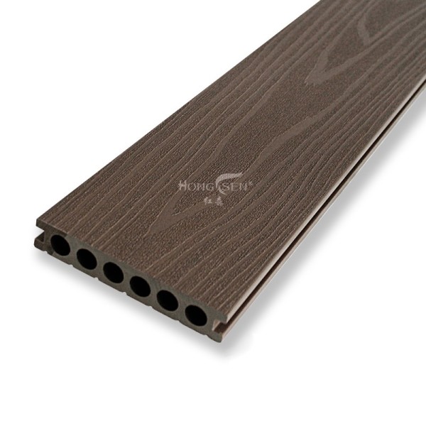 Quality Darkgray 3D Antiskid Co Extrusion WPC Decking Boards Fire Resistant for sale