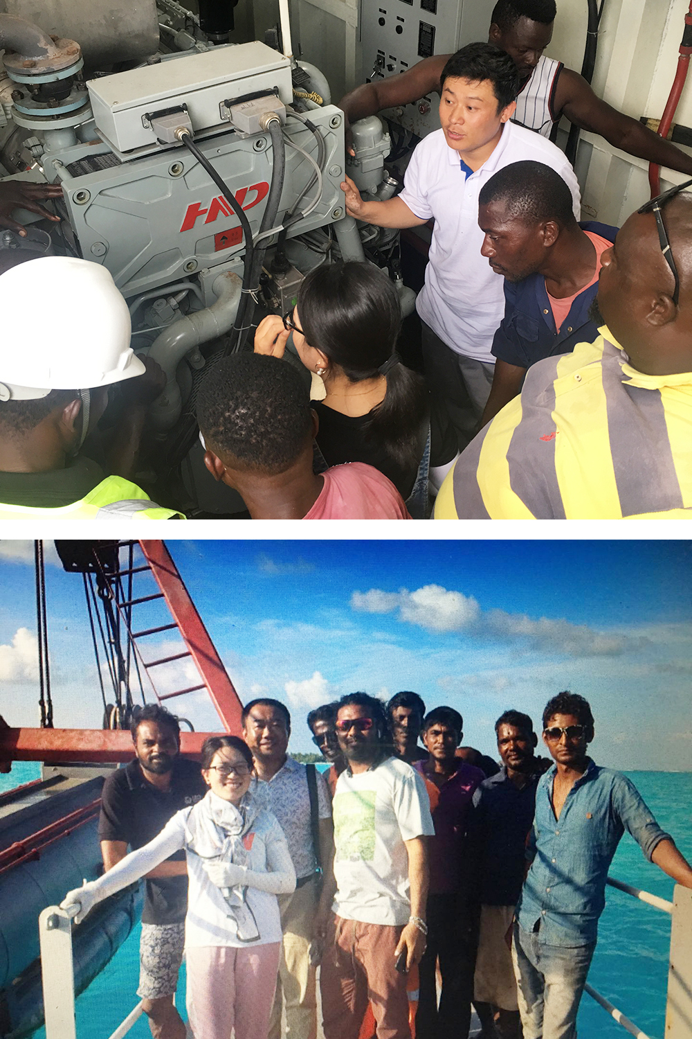 Technical team conducting operational training