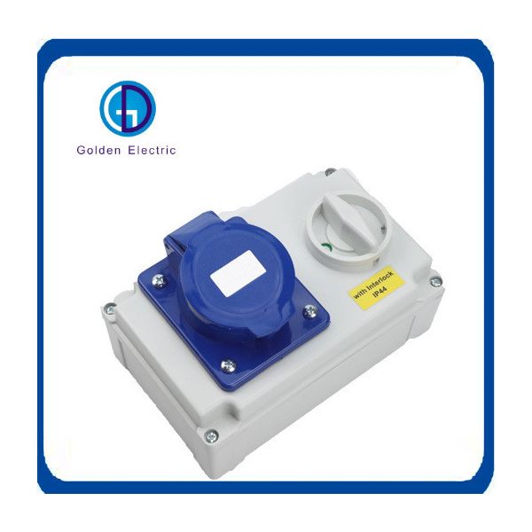 Quality Customized Request 16A 32A 3p 5p Industrial Receptacle and Switch with Interlock for sale