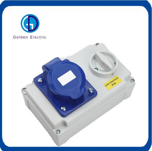 Quality IP44 16A 3p Receptacle and Switch with Interlock Device Contact Material Tinned for sale