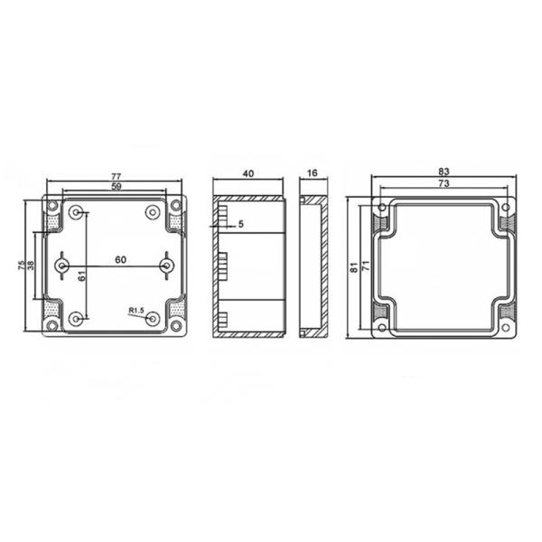 Quality IP65 Waterproof Electric Cctv Junction Box 83*81*56mm for sale