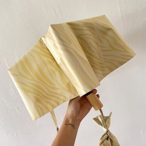 Quality Knock warm yellow Zebra umbrella women's sun and rain dual- sunscreen vinyl for sale