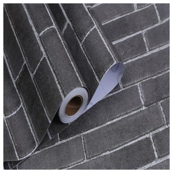 Quality Vinyl Embossed 3D Brick Stone Wallpaper DIY 3D Effect Brick Stone Wallpaper for sale