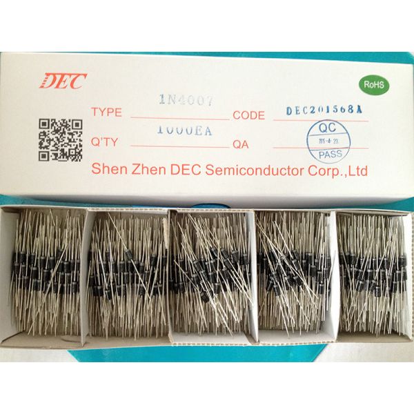 Quality Battery Change 1N4007 Rectifier Diode , Silicon Rectifier Diode 0.7mm*58mm Size for sale