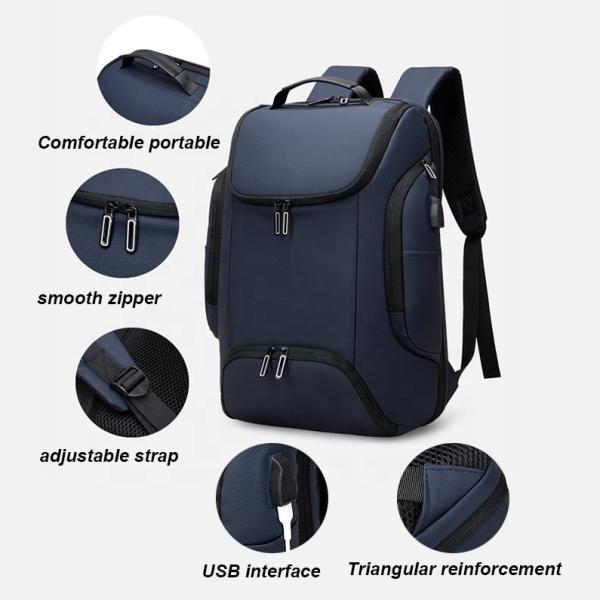 Quality Customized Men 15.6 Inch Smart Work Backpack Laptop Bag With USB Charging Port for sale