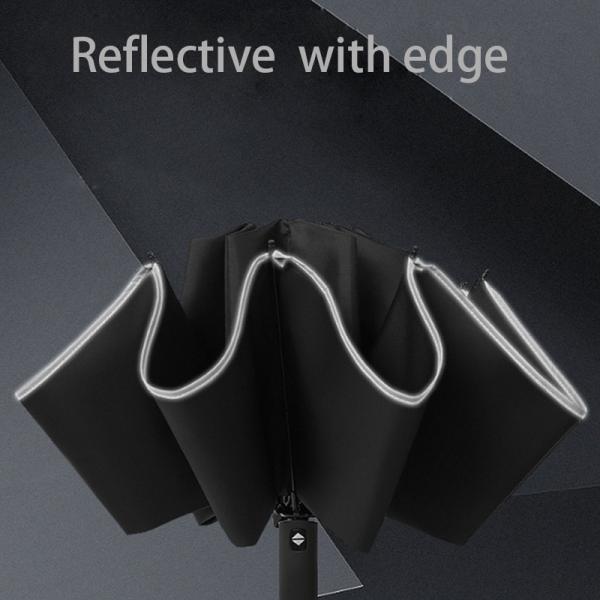 Quality Black Metal Shaft Reverse Umbrellas with Logo Prints and Automatic Function for sale