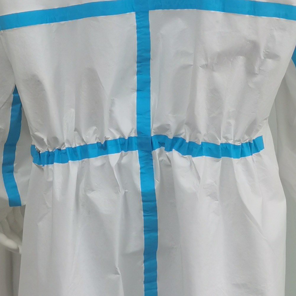 CE Type 4/5/6 Disposable Microporous White Protective Hooded Coverall