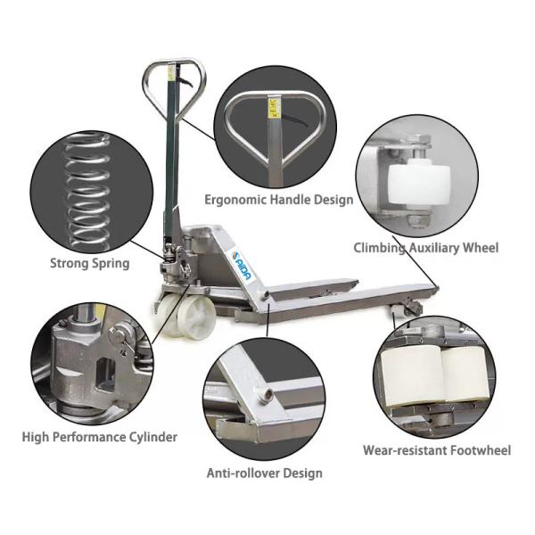 Quality 2 ton hydraulic pump stainless steel manual hand pallet truck for sale
