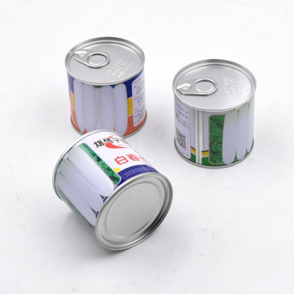 Quality Metal Can Empty Metal Seeds Can Easy Open Lid Cans For Vegetable Seeds for sale