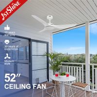 Quality 52 Inches White Ceiling Fan Without Light ABS Blade Smart APP Control for sale